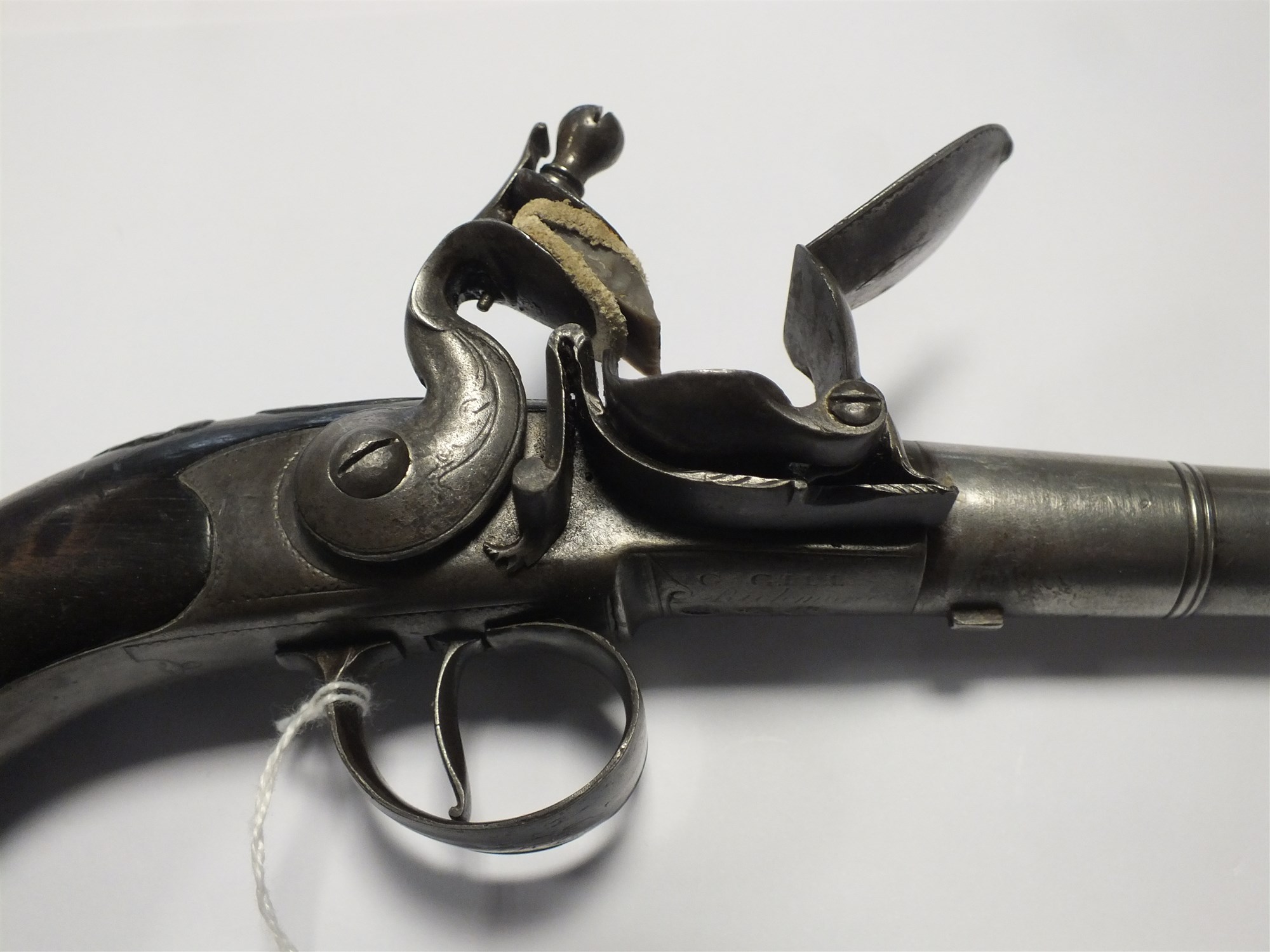Lot 181 - A 40 bore flintlock hammer action pistol by