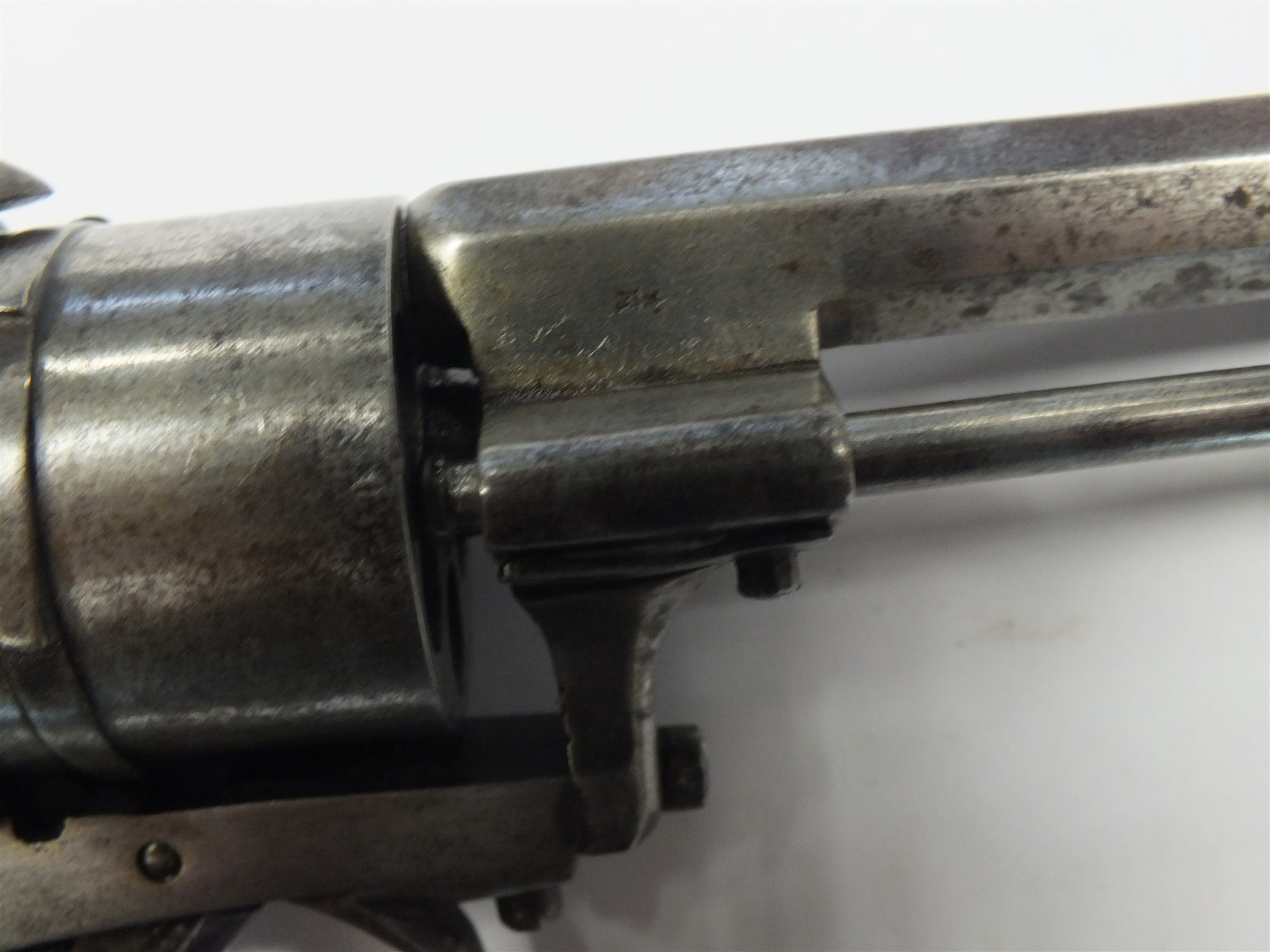 Lot 183 - A Belgian 9mm six-shot pinfire revolver