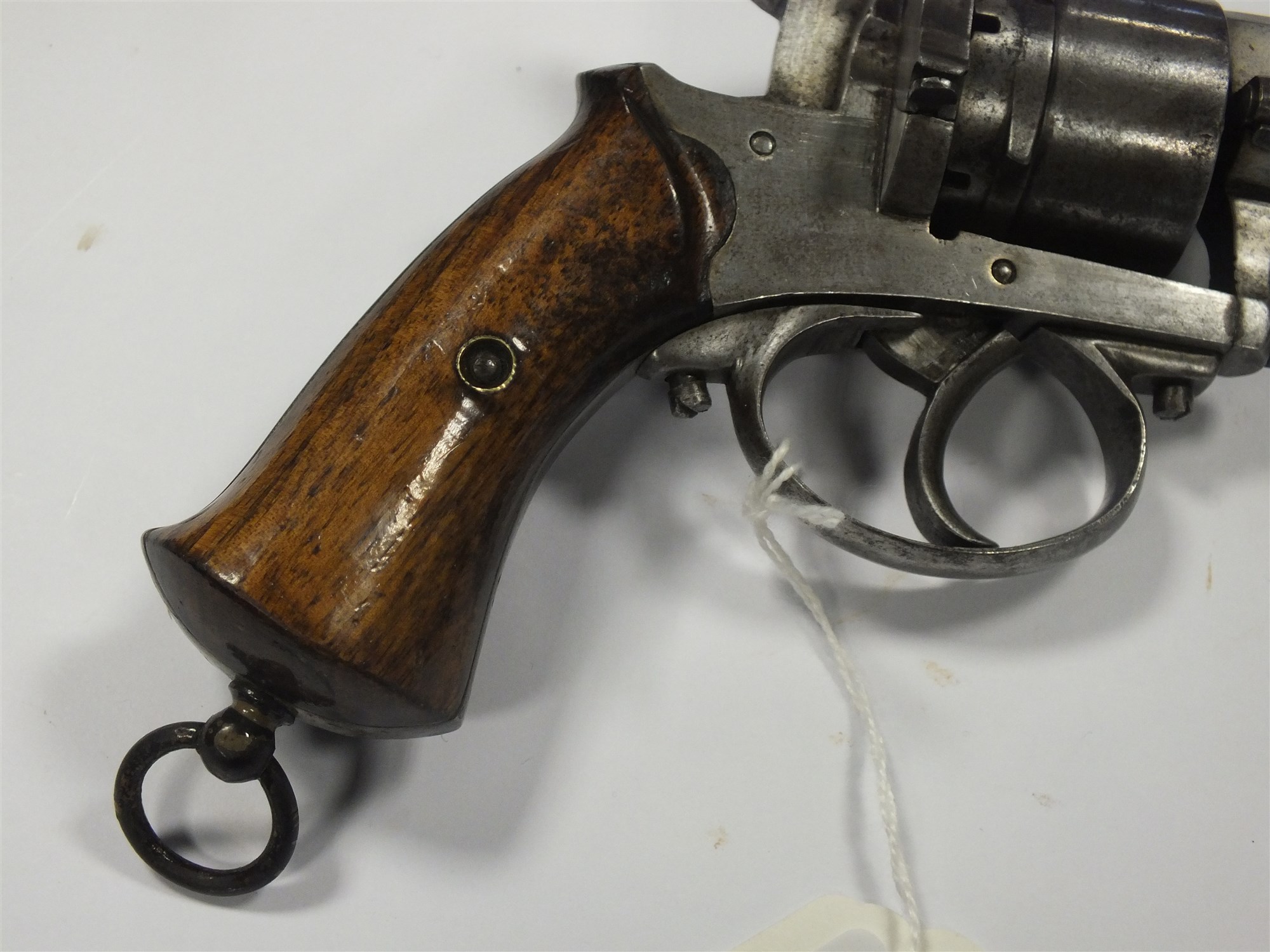 Lot 183 - A Belgian 9mm six-shot pinfire revolver