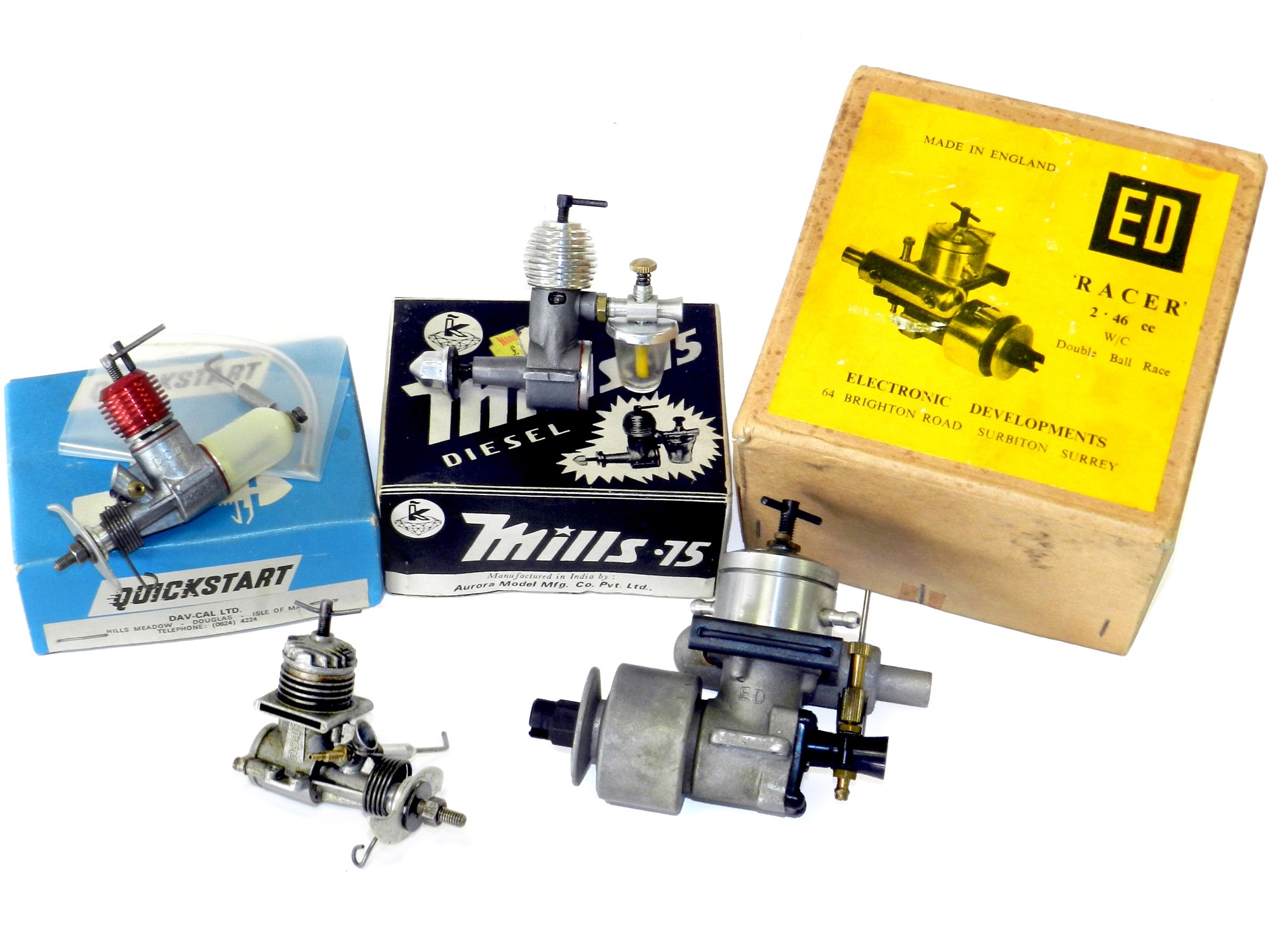 Lot 329 - Vintage Model Diesel Engines and boxes DC