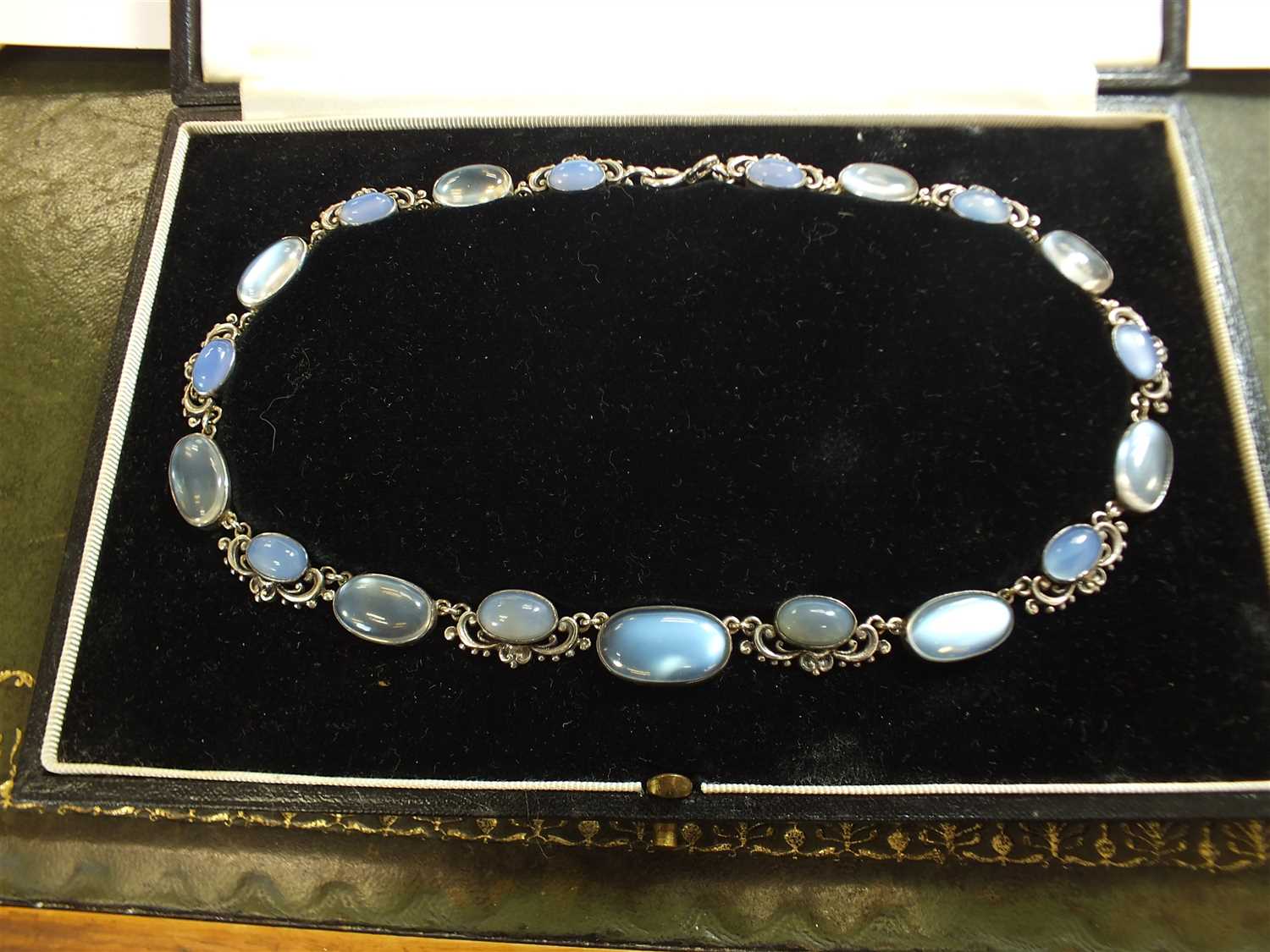 Lot 295 - A Sybil Dunlop moonstone and chalcedony
