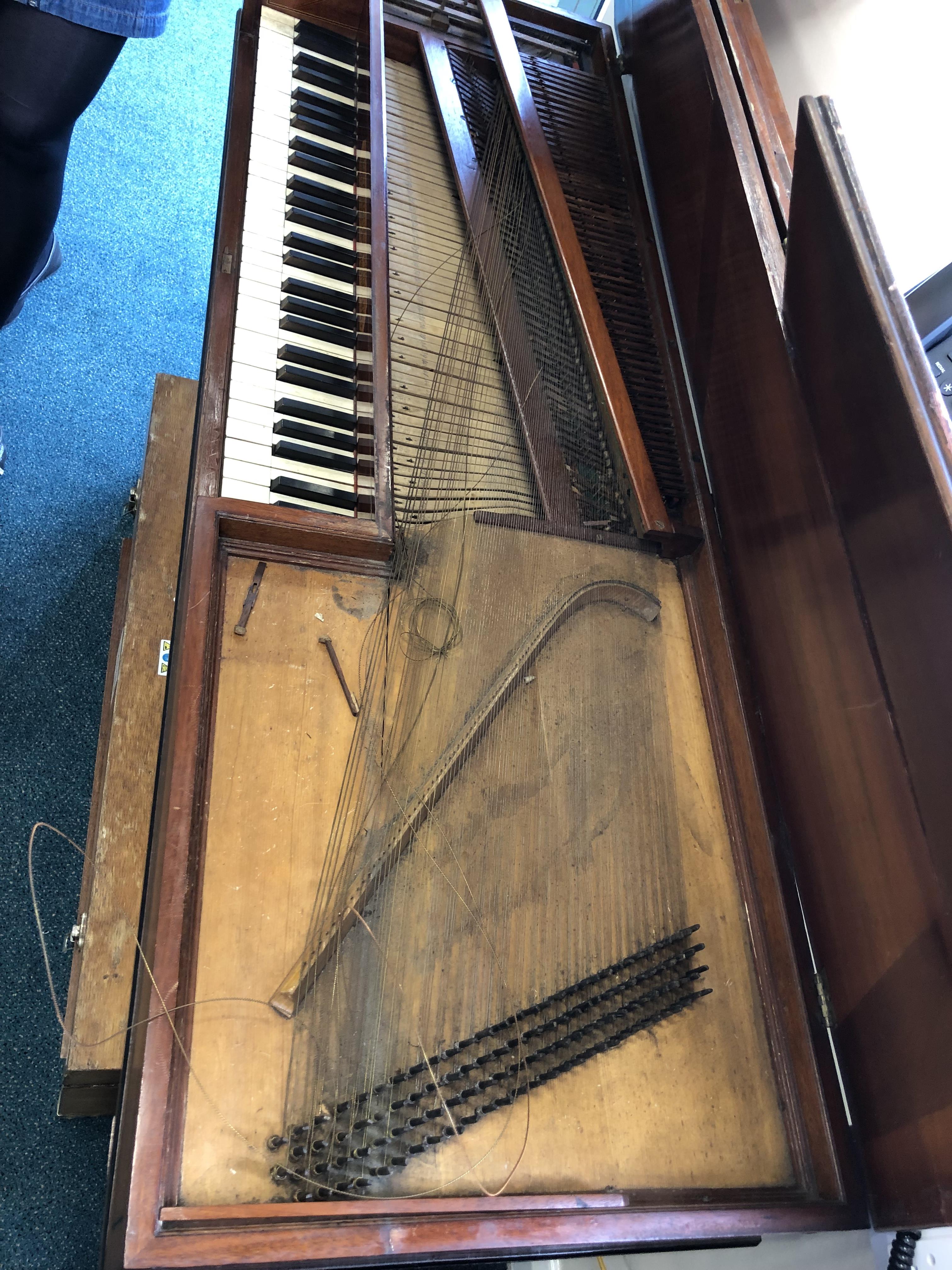 Lot 576 - An 18th century mahogany cased square piano