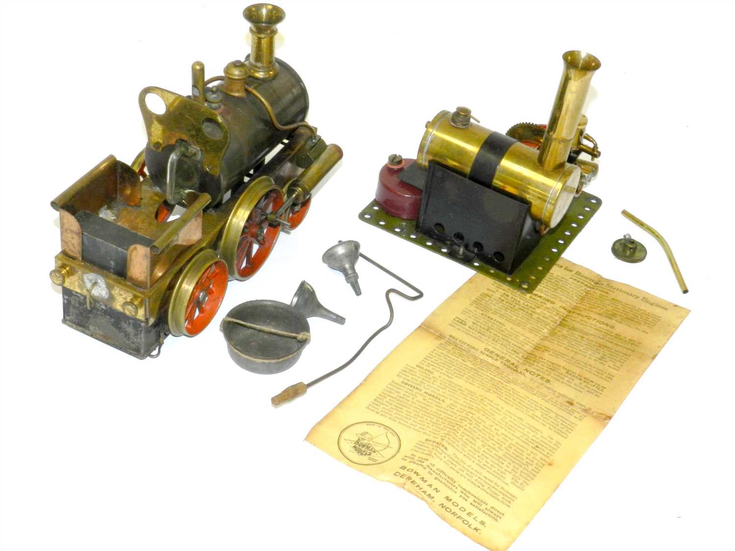 Lot 729 - 19th Century Brass live steam locomotive and