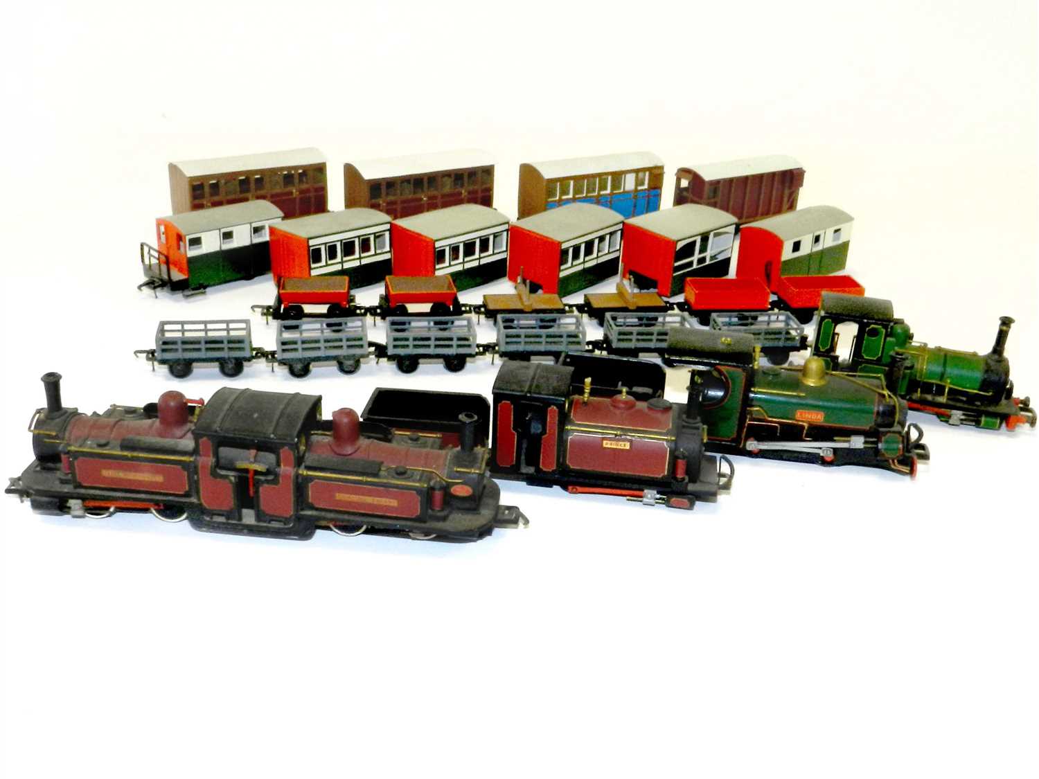 Lot 782 - Kit Built OO9 Narrow Gauge locos, coaches