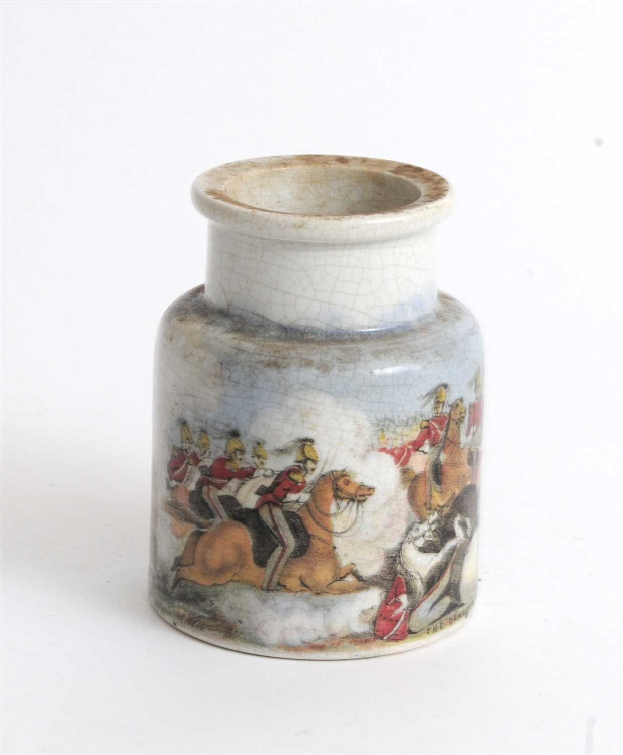 Lot 55 - Prattware jar - Dragoon Charge at Balaklava
