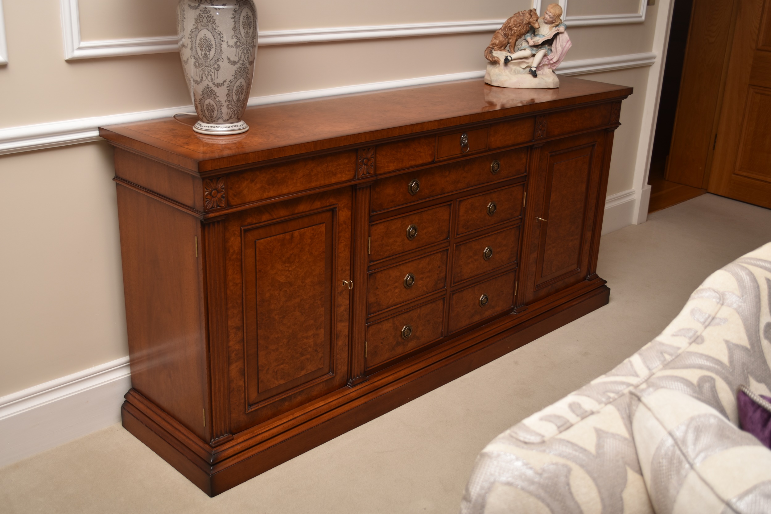 Lot 223 - A Charles Barr burr walnut and mahogany