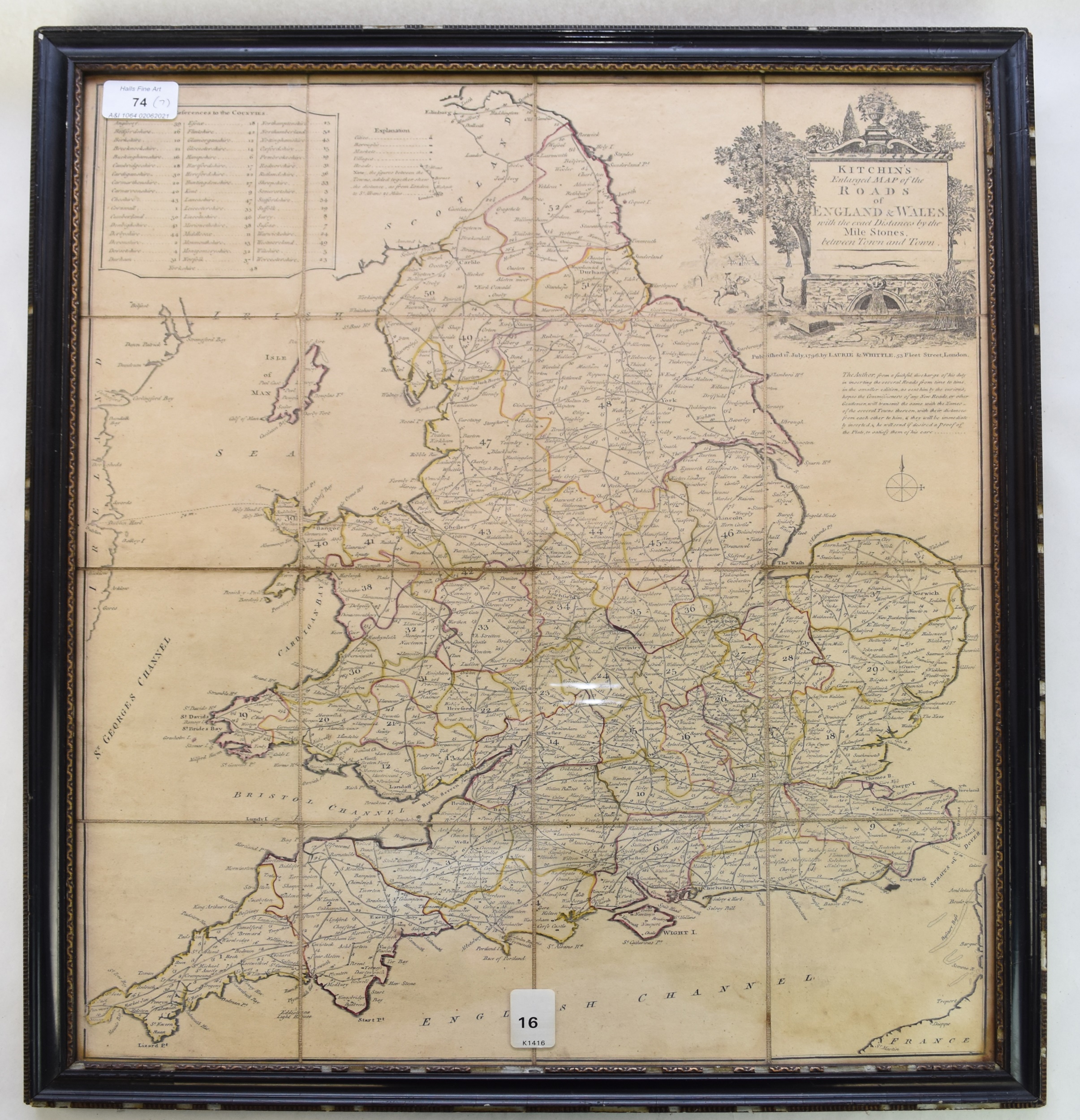 Lot 64 - RICHARD BLOME, Map of the Holy land 1687