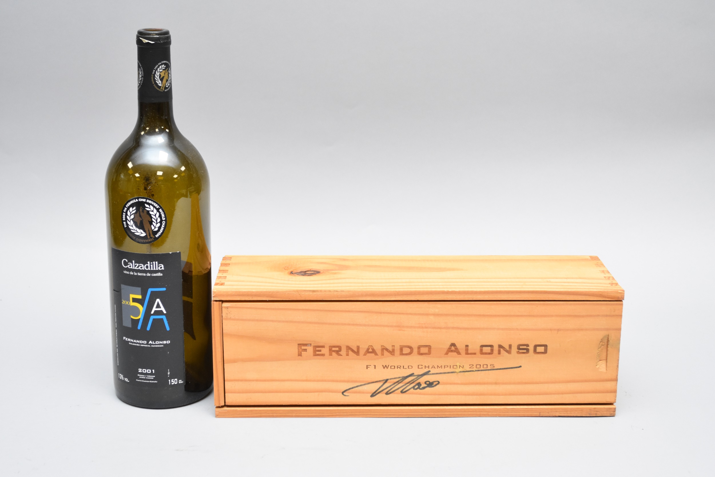 Lot 380 - Fernando Alonso: a signed cased 2005 wine