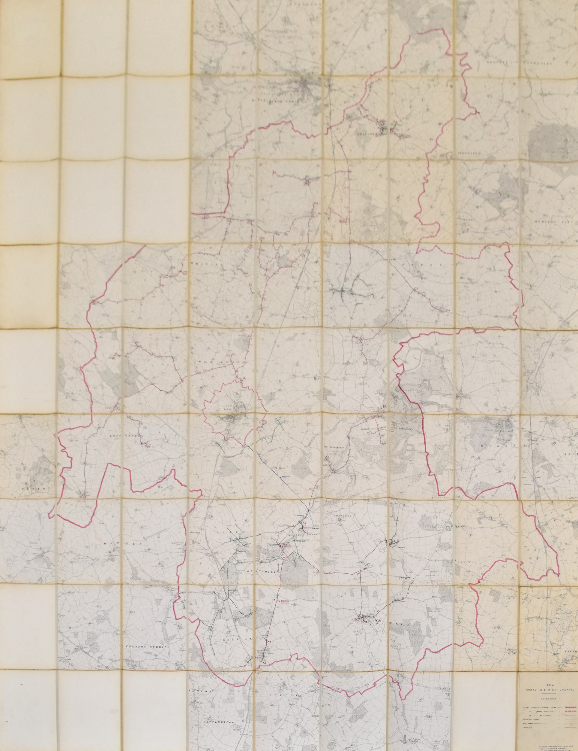 Lot 86 - WEM RURAL DISTRICT COUNCIL. Very large map of
