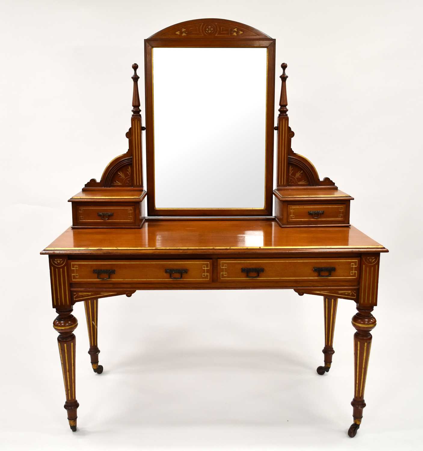 Lot 481 - An Edwardian walnut dressing table of
