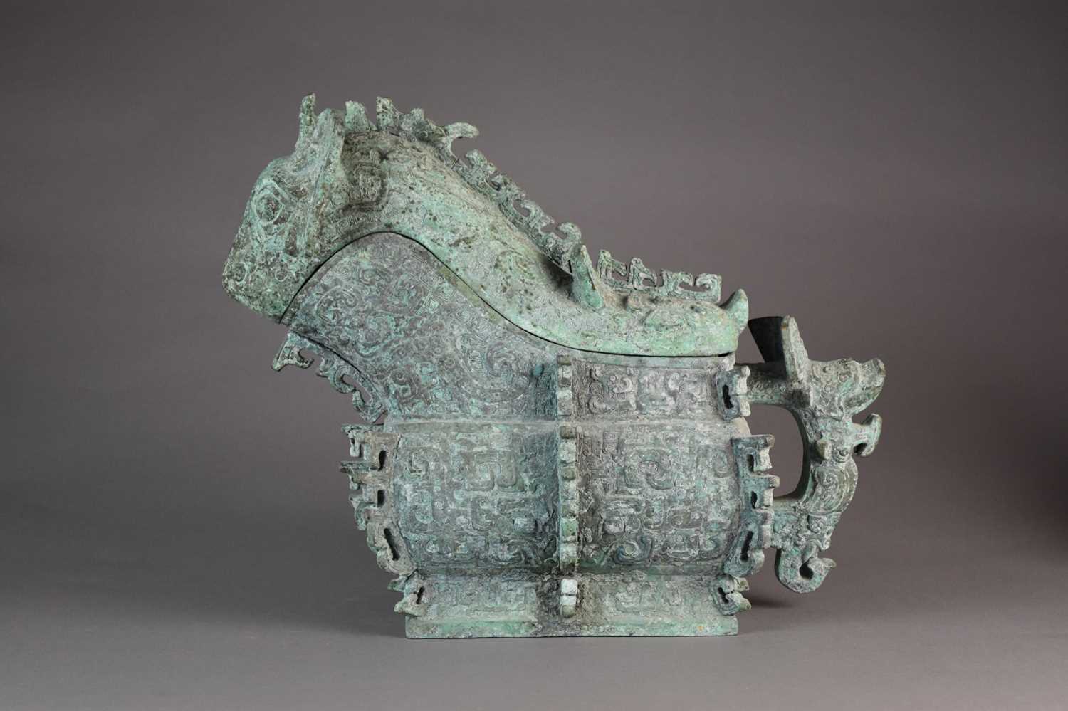 Lot 136 - A large Chinese reproduction bronze ritual