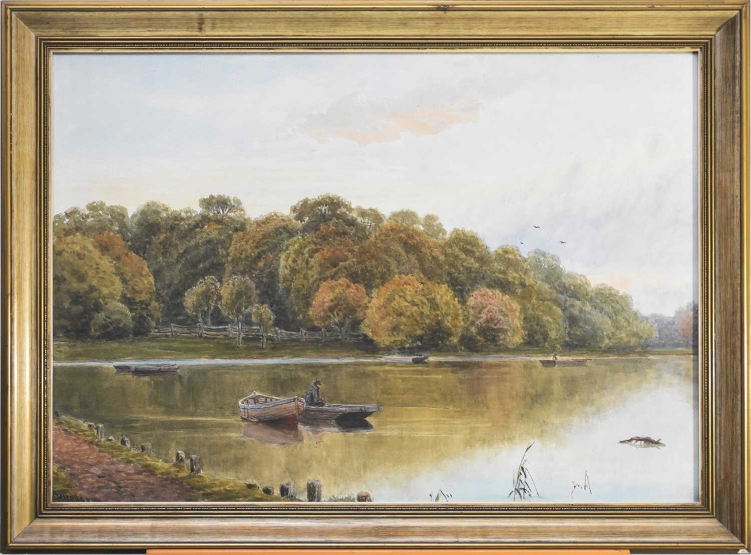 John Macpherson (Fl. 1888-91), lake scene, watercolour | Barnebys
