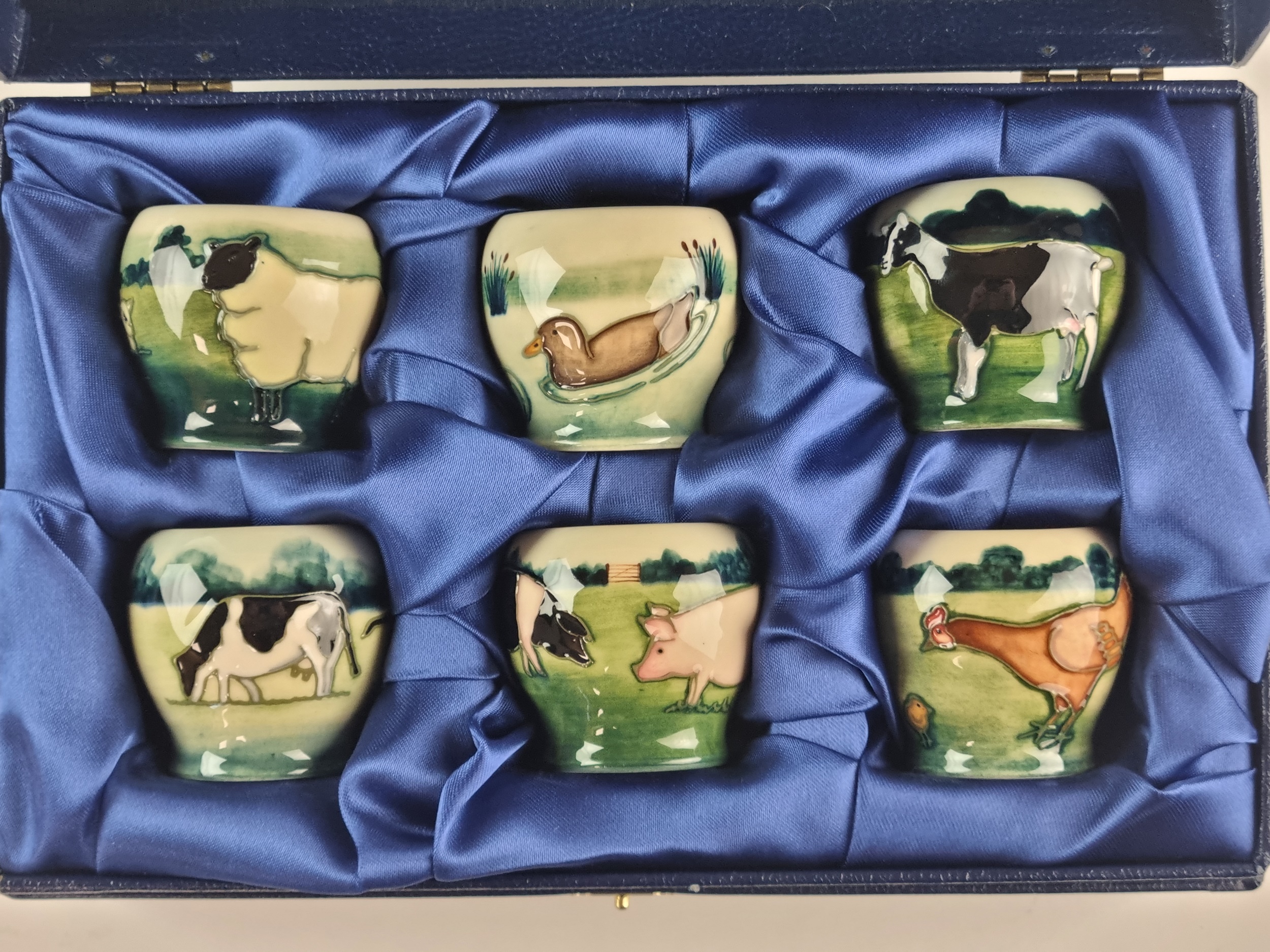 Moorcroft Farmyard Animal egg cup set