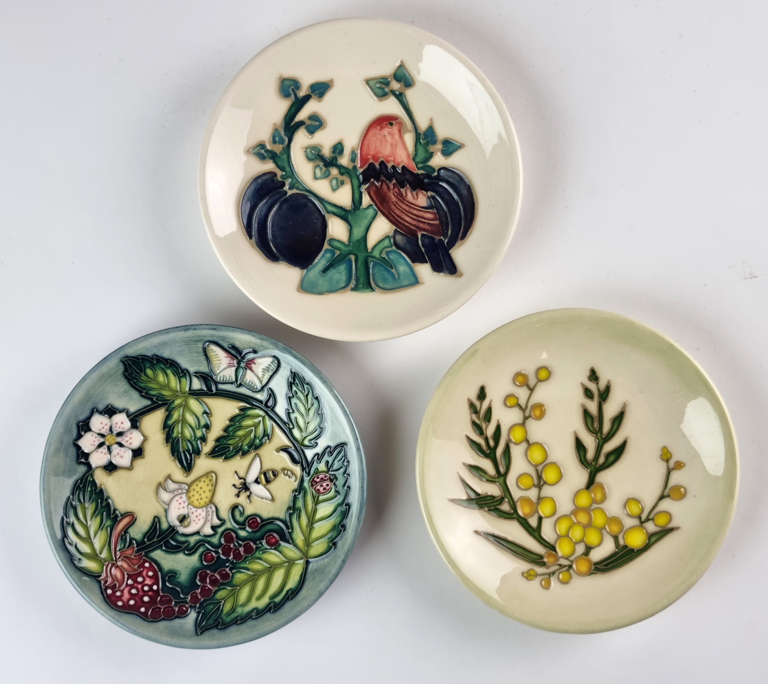 Lot 239 - Six Moorcroft pin dishes including 'Fruit