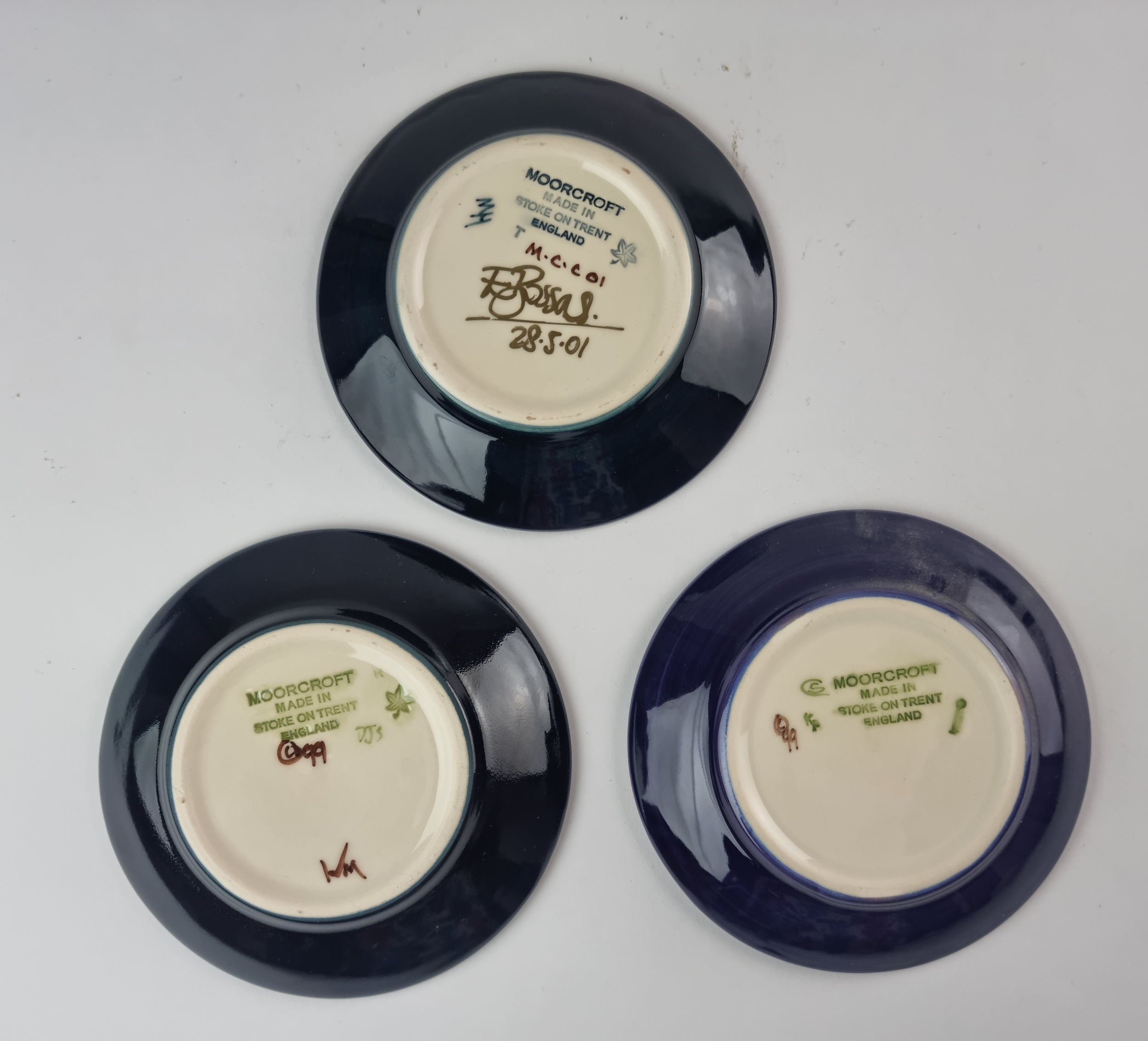Lot 242 - Nine Moorcroft pin dishes including Hibiscus,
