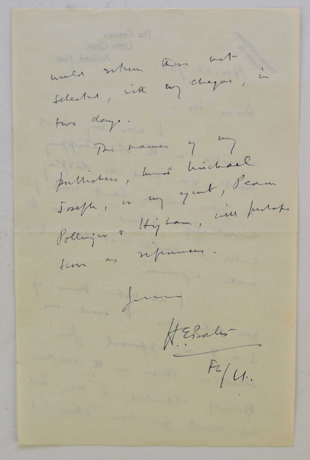 Lot 1009 - BATES, HE (1905 - 1974) English author,