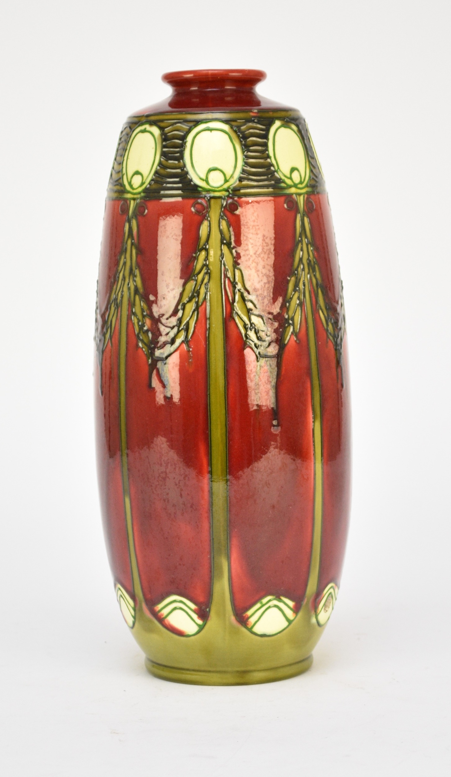 Lot 72 - Minton Secessionist vase, set of fireplace