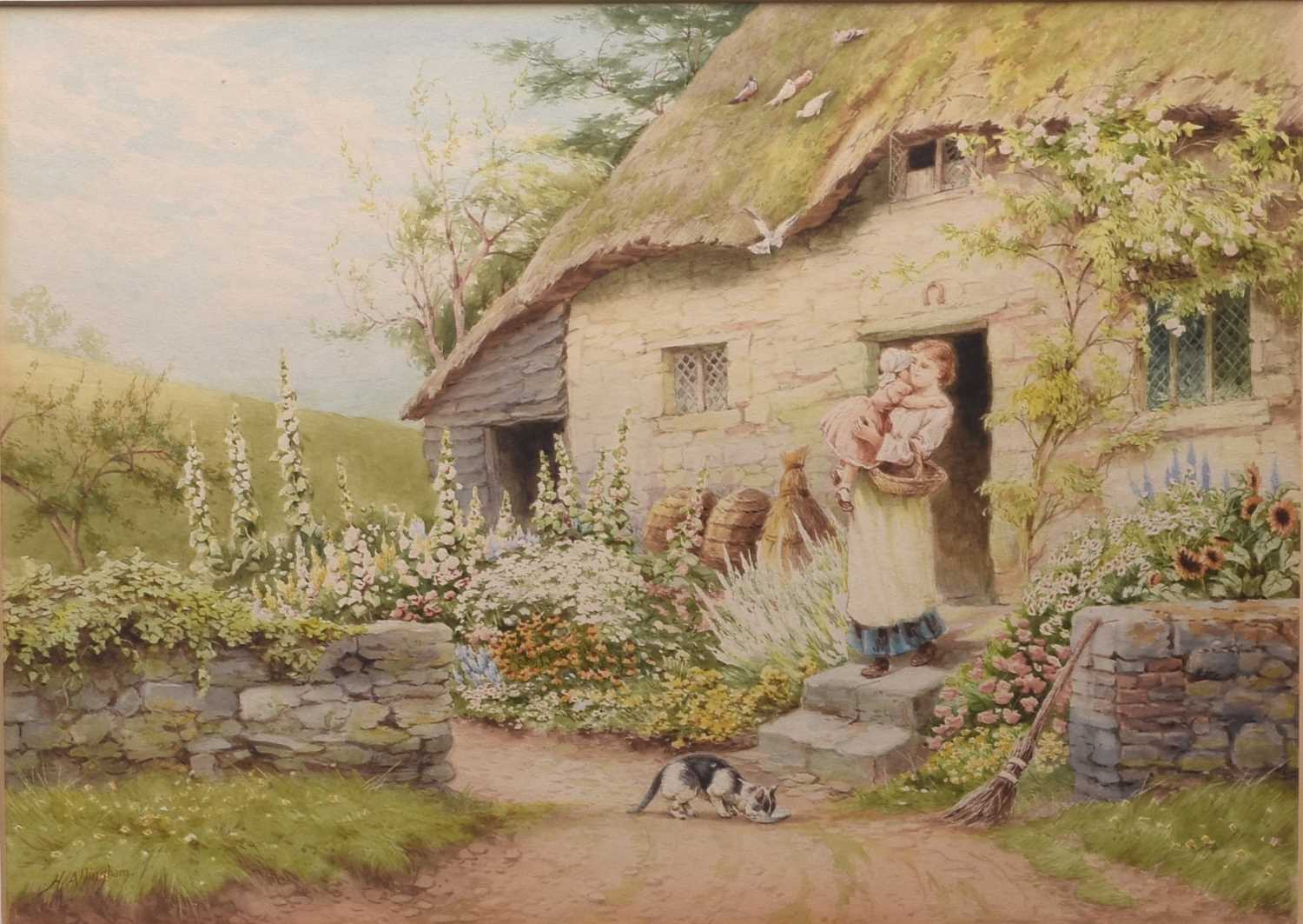 Lot 138 - Helen Allingham (1848-1926) Mother Carrying