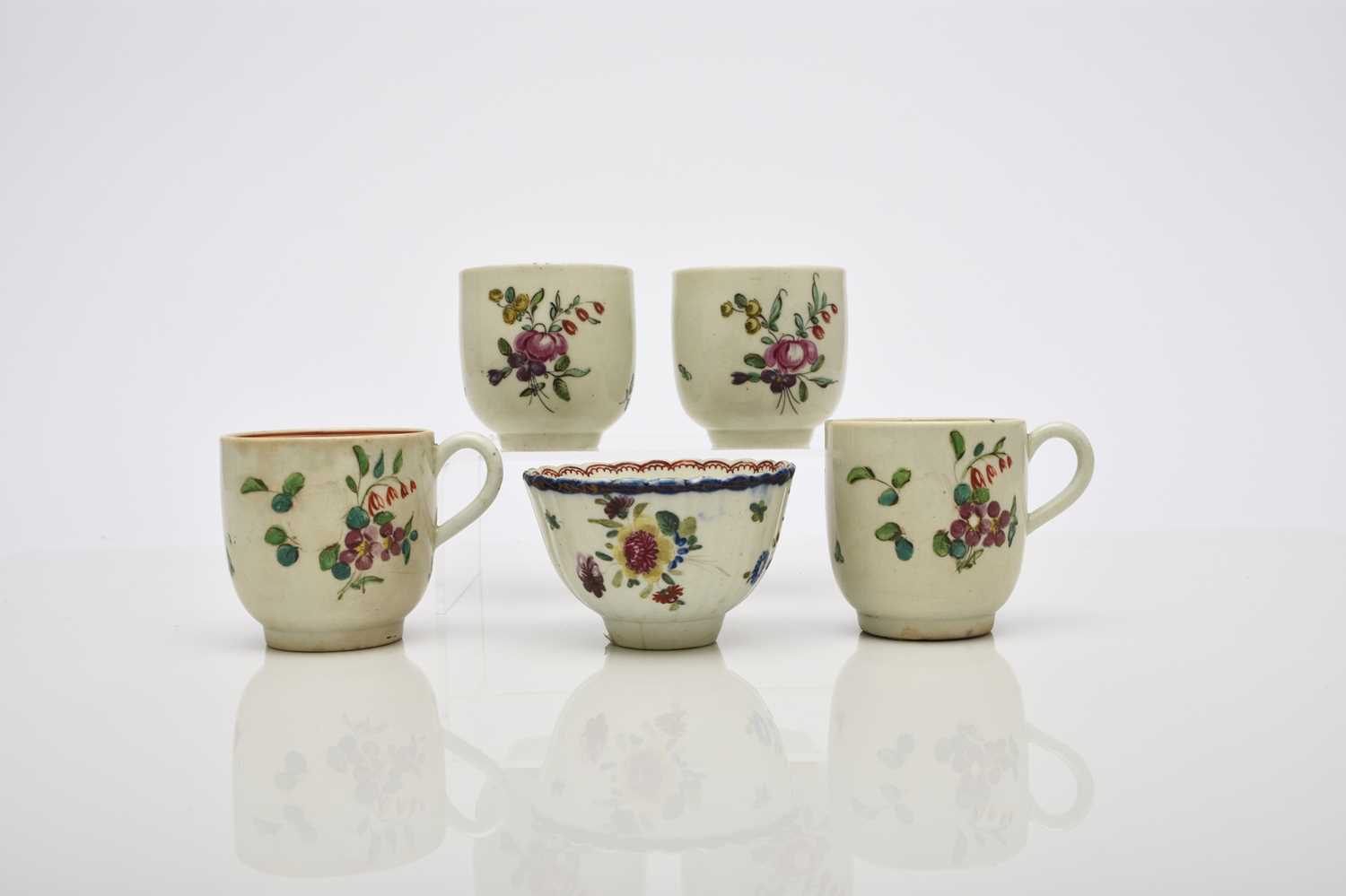 Lot 128 - A group of Liverpool polychrome porcelain,