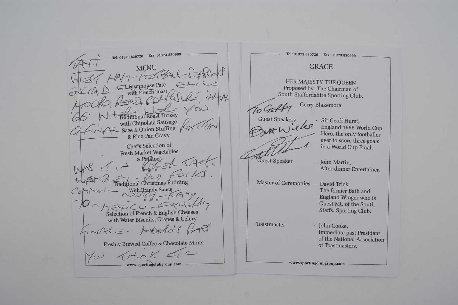 Lot 63 - SIGNED SPORTING DINNER MENUS. Menus from the