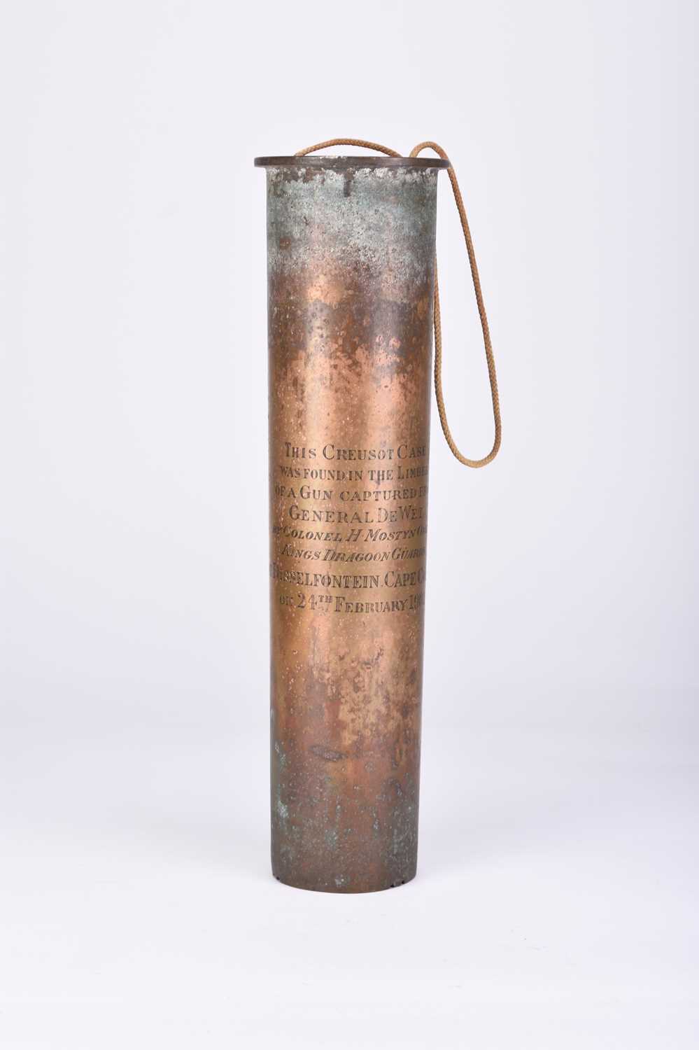 Lot 105 - Boer War Creusot Long Tom shell case with