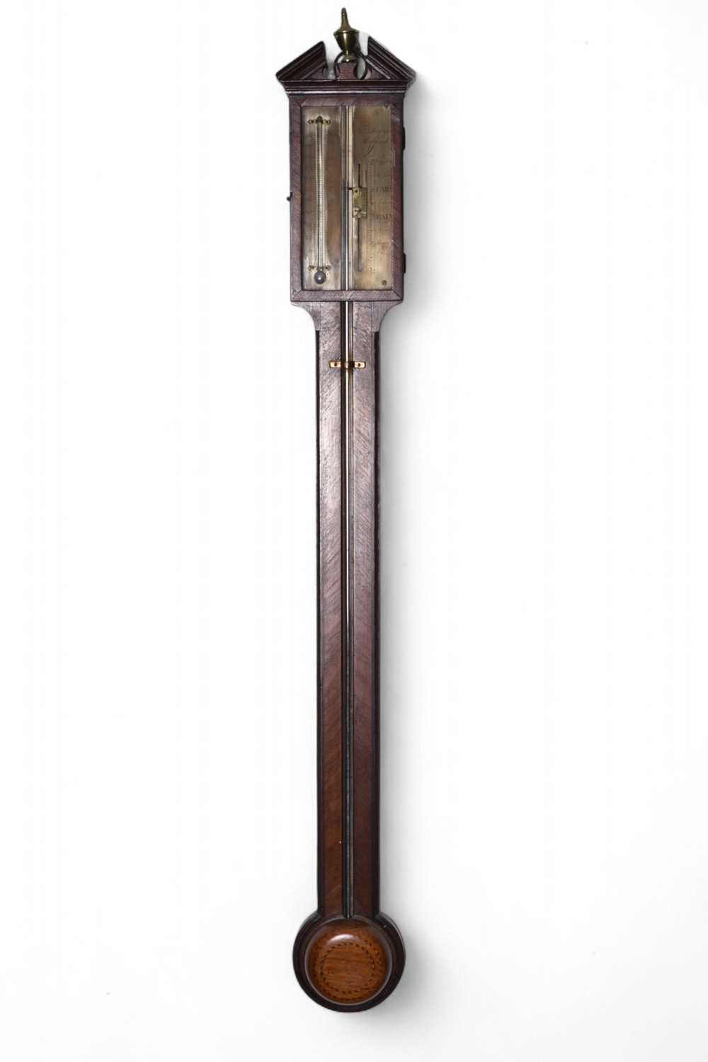 Lot 86 - A George III mahogany stick barometer