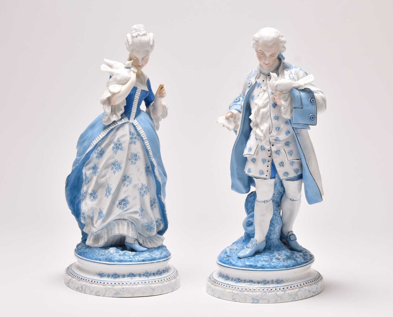 Lot 182 - A pair of Bohemian Aich porcelain figures,