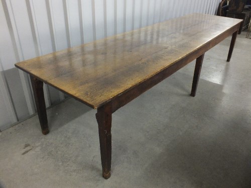 Lot 590 - A Victorian oak servants hall table, of